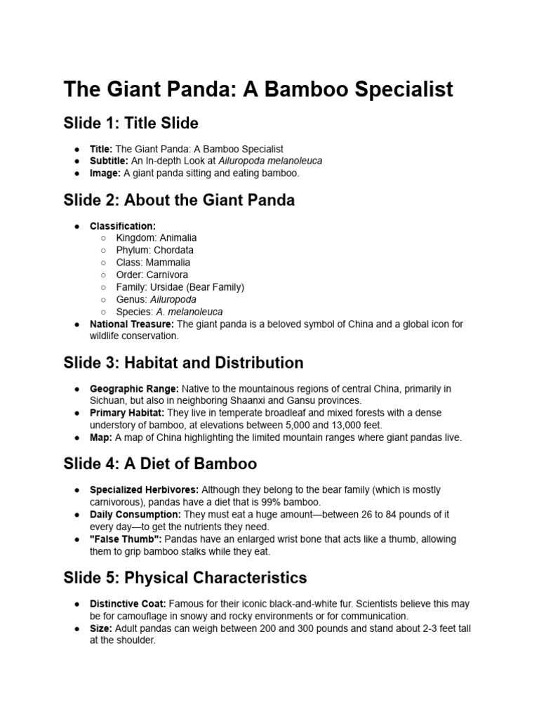 The Giant Panda - A Bamboo Specialist | PDF | Giant Panda | Bears