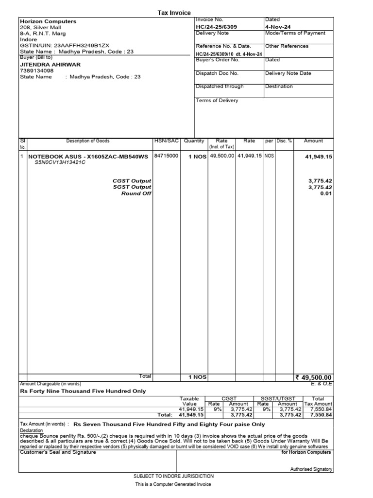 Laptop Bill | PDF | Government Finances | Payments