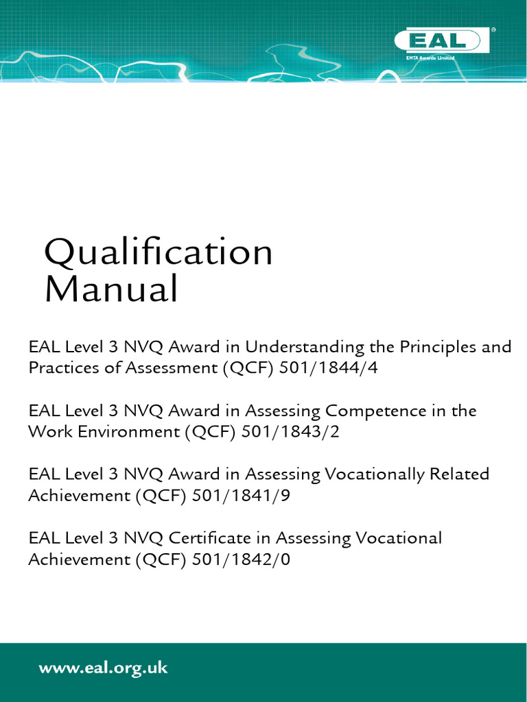 EAL Level 3 NVQ Assessment Qualifications | PDF | Educational ...