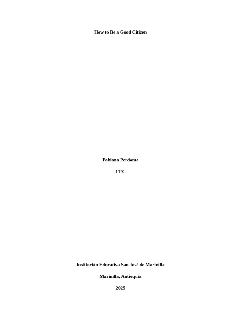 Guide to Being a Good Citizen | PDF