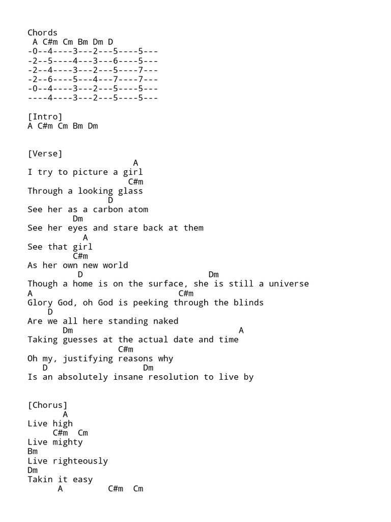 Tablature Jason Mraz Live High | PDF