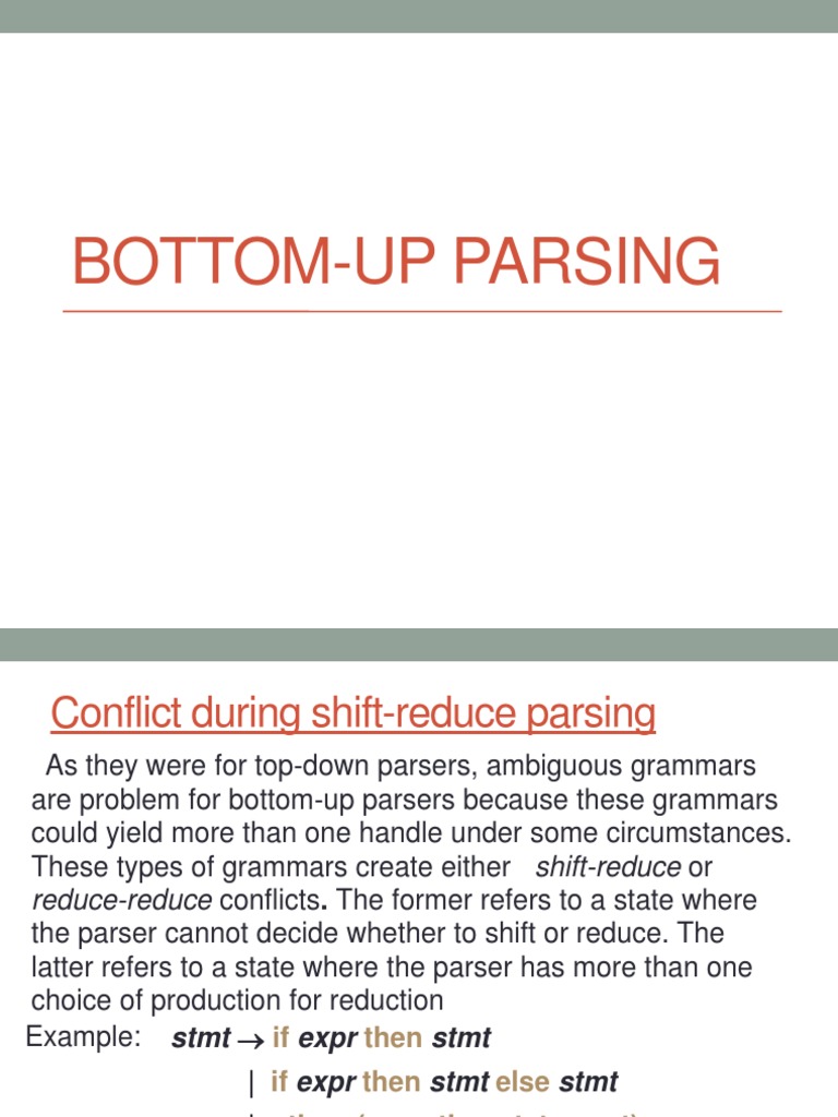 Bottom Up Parse | PDF | Parsing | Metalogic