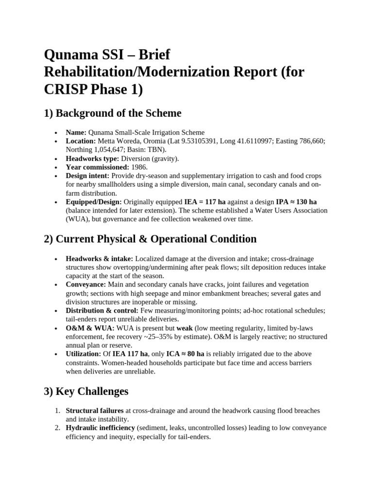 Brief Rehabilitation Modernization Report For Samples To Use by | PDF ...