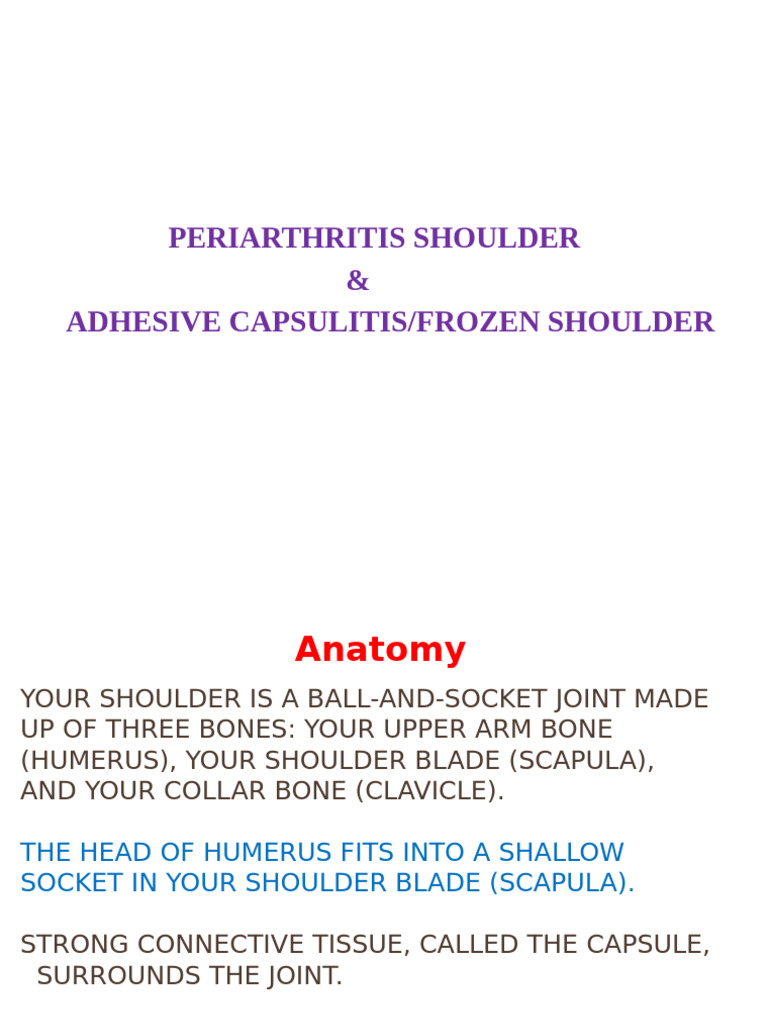 Understanding Periarthritis Shoulder | PDF | Shoulder | Anatomical ...