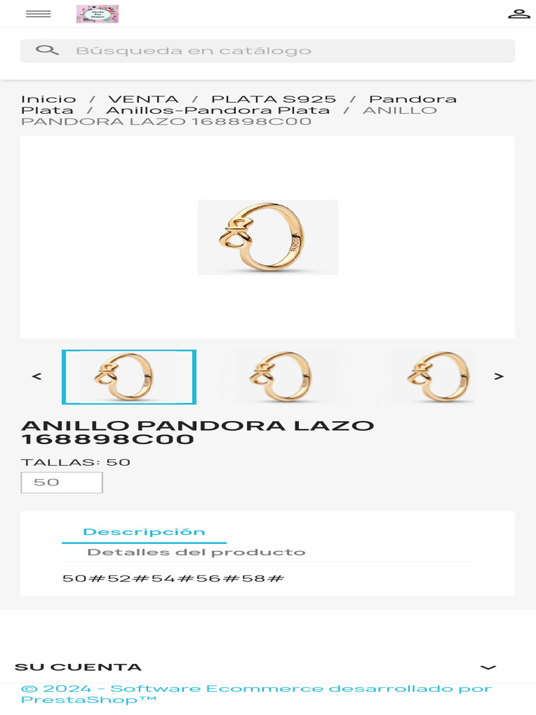 Anillo Pandora Lazo 168898c00 | PDF