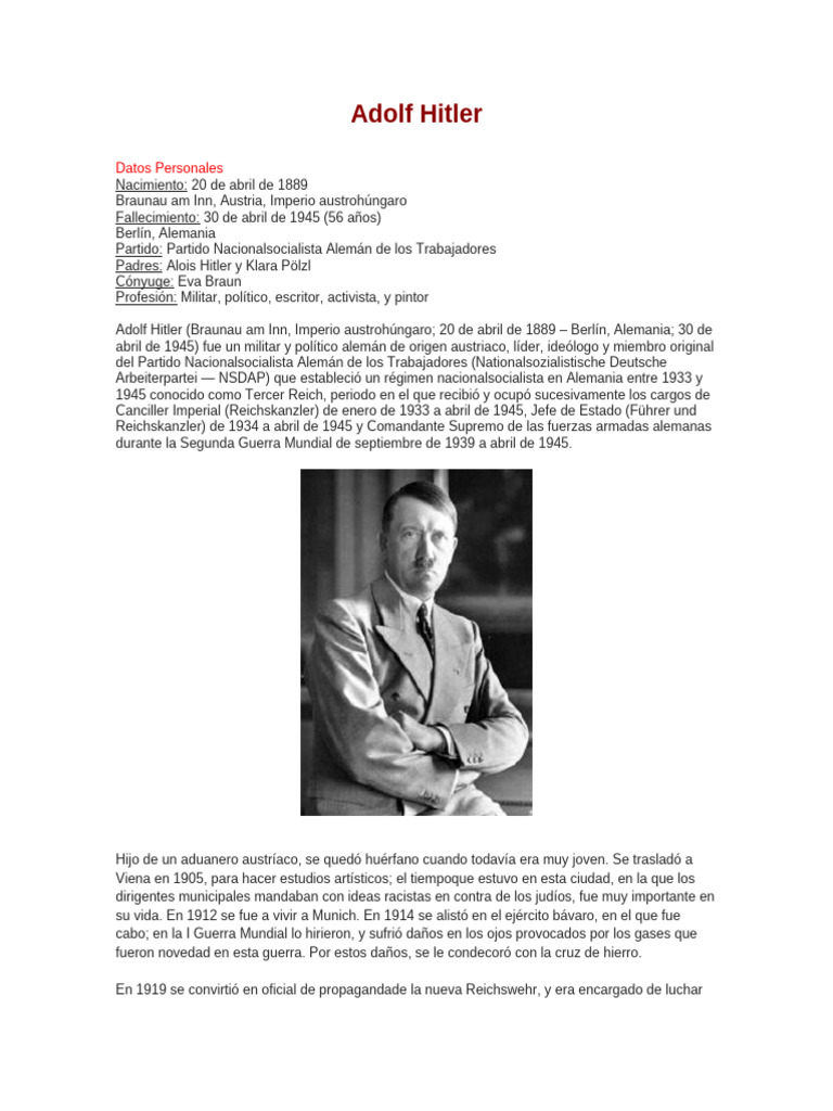 Adolf Hitler | PDF | Robert Louis Stevenson | Adolf Hitler