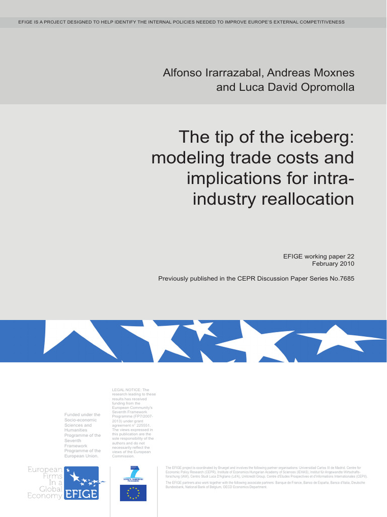 The Tip of The Iceberg Modeling Trade Costs and Implications For Intra ...