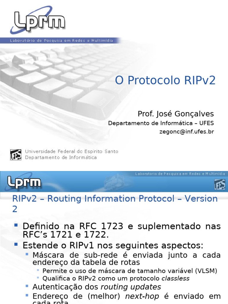 Protocolo RIPv2 | PDF | Roteamento | Rede de computadores