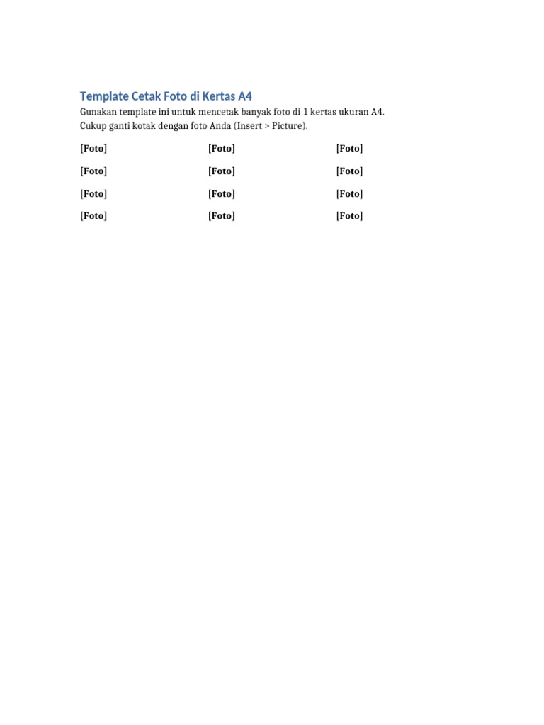 Template Foto A4 | PDF