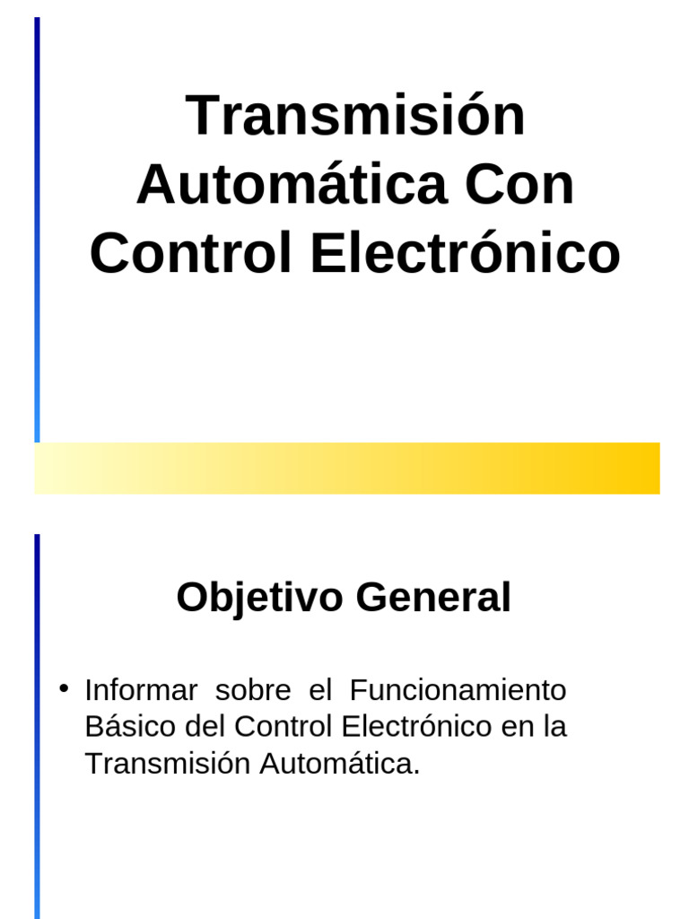 Control Electrónico en Transmisiones Automáticas | PDF | Transmisión ...