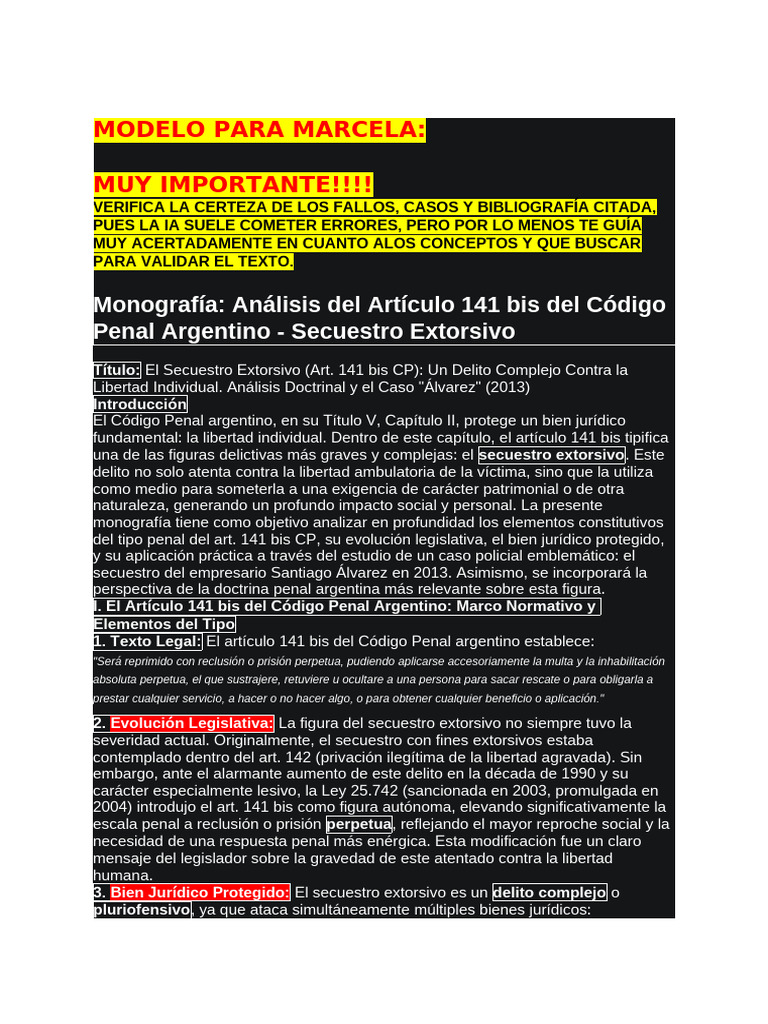 Modelo Para Marcela | PDF | Extorsión | Secuestro