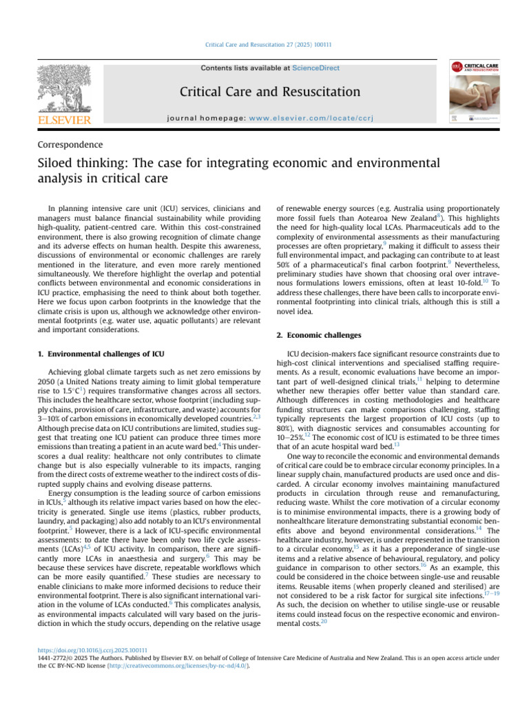 1-s2.0-S14412 Siloed Thinking The Case For Integrating Economic | PDF ...