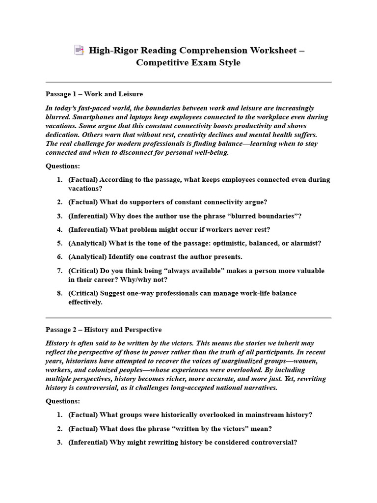 Reading Comprehension (Advanced 1) - PJC | PDF | Happiness | Science
