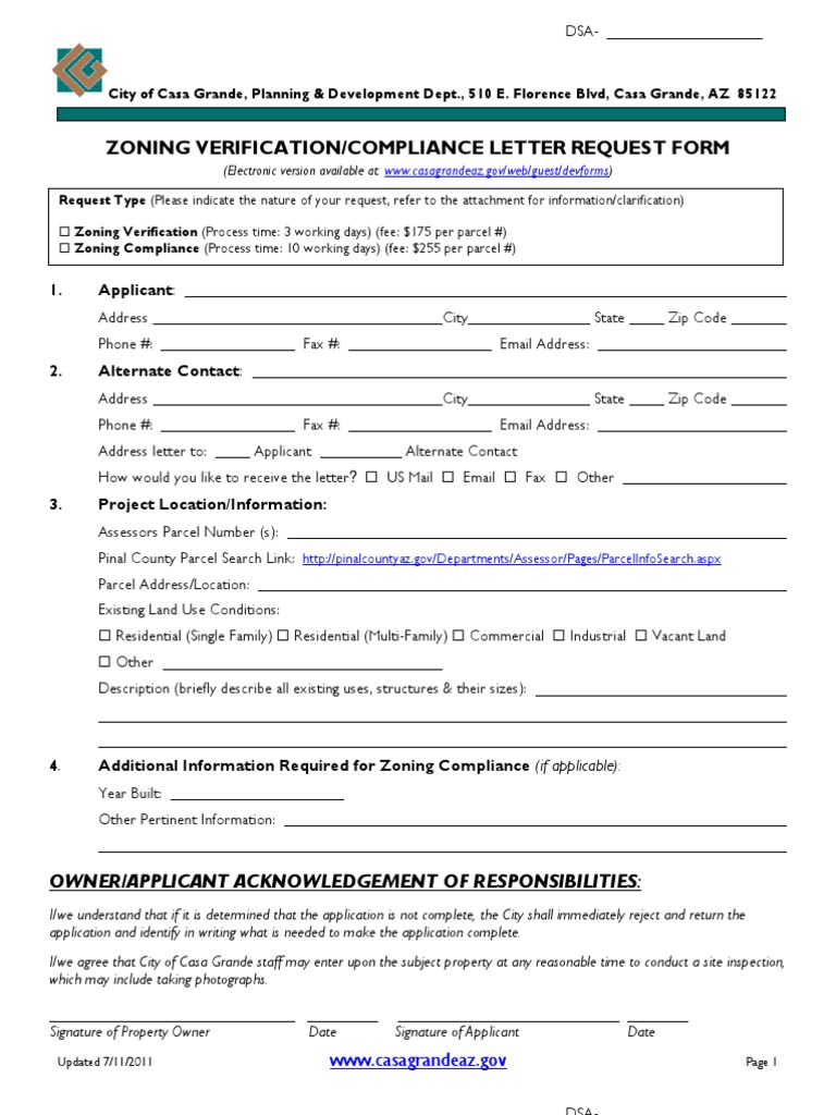 Casa Grande Zoning Verification Request | PDF | Zoning | Email