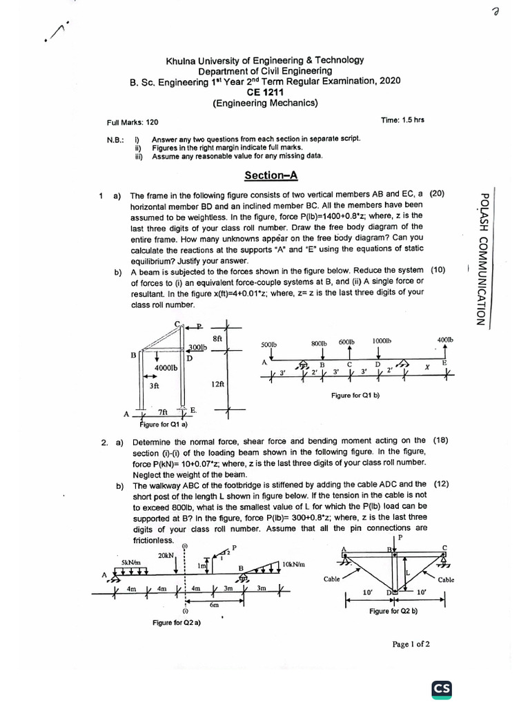 Question Bank (1-2) | PDF