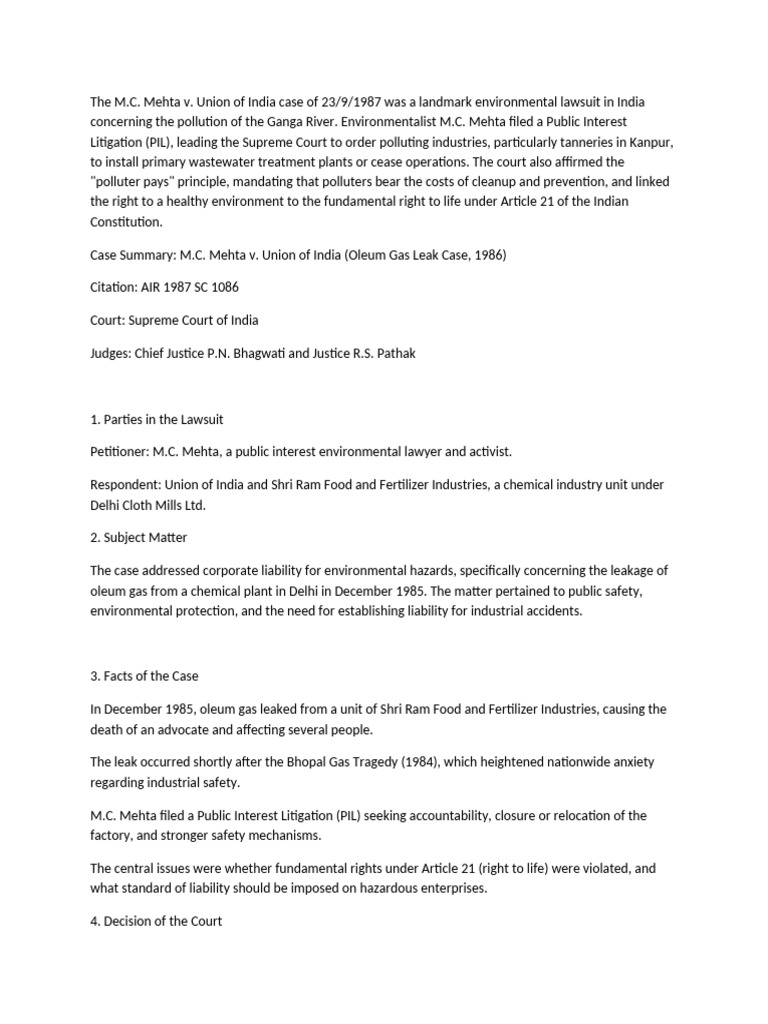 The M.C. Mehta-WPS Office | PDF | Justice | Crime & Violence