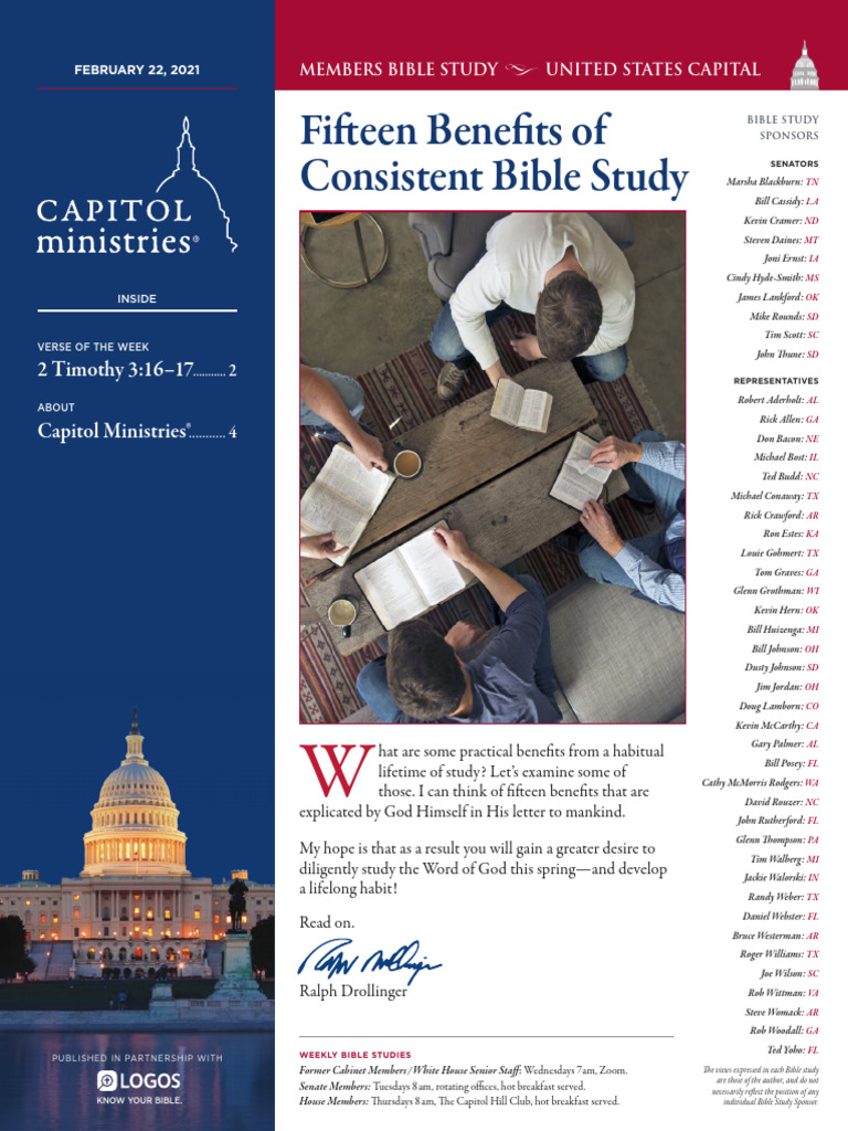 15 Benefits of Consistent Bible Study by Ralph Drollinger Capitol ...