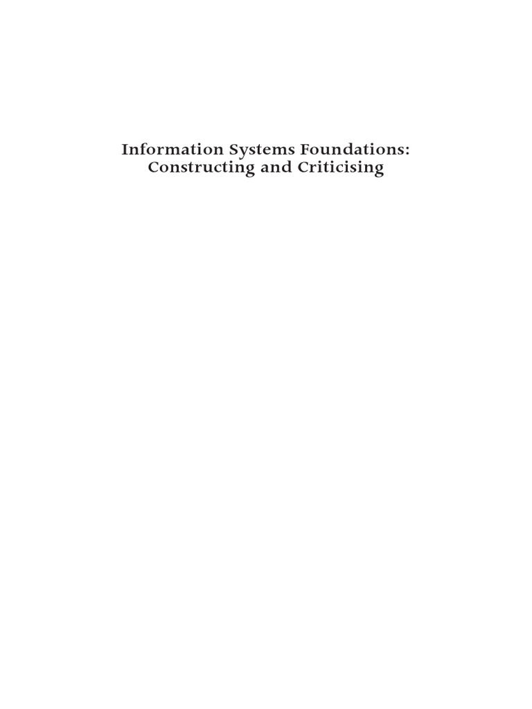 Information Systems Foundations | PDF | Positivism | Philosophy Of Science