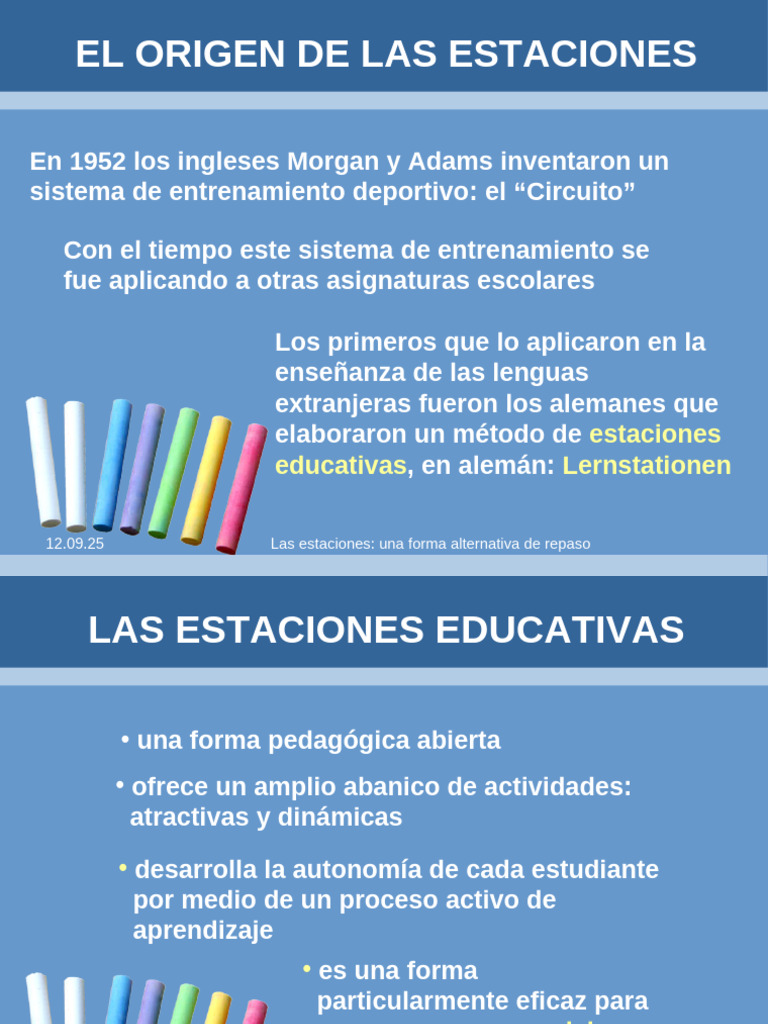 Estaciones Parte Teórica - WSJO | PDF | Maestros | Salón de clases