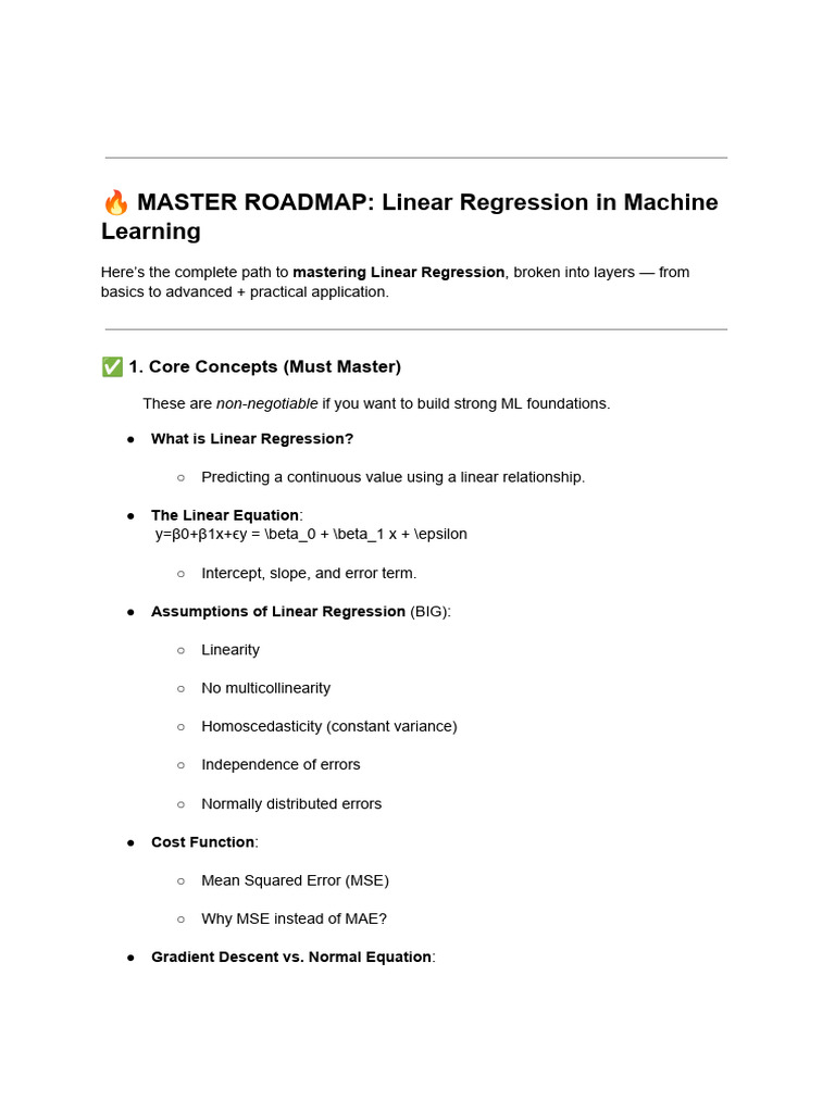 Linear Regression Mastry | PDF | Regression Analysis | Errors And Residuals