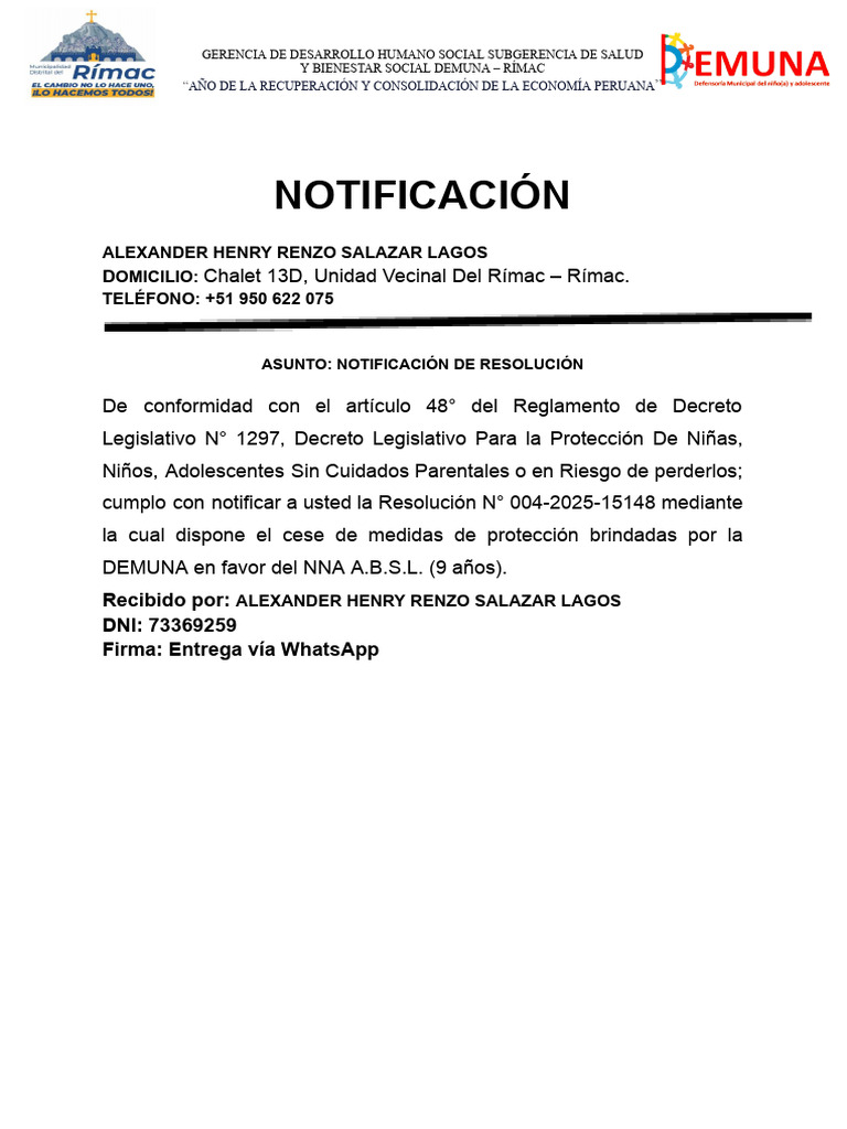 Notificacion Caso 083 | PDF