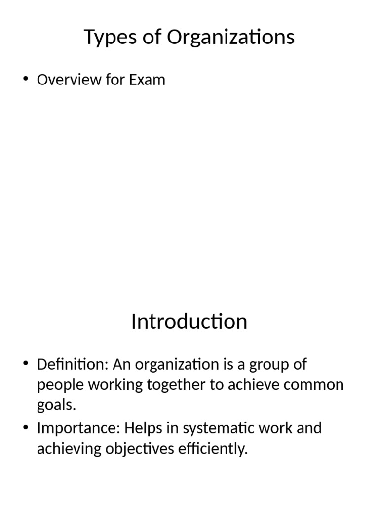 Types of Organizations Explained | PDF