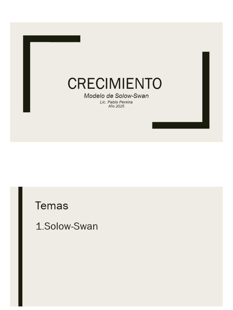Modelo de Crecimiento de Solow-Swan | PDF | Crecimiento económico ...