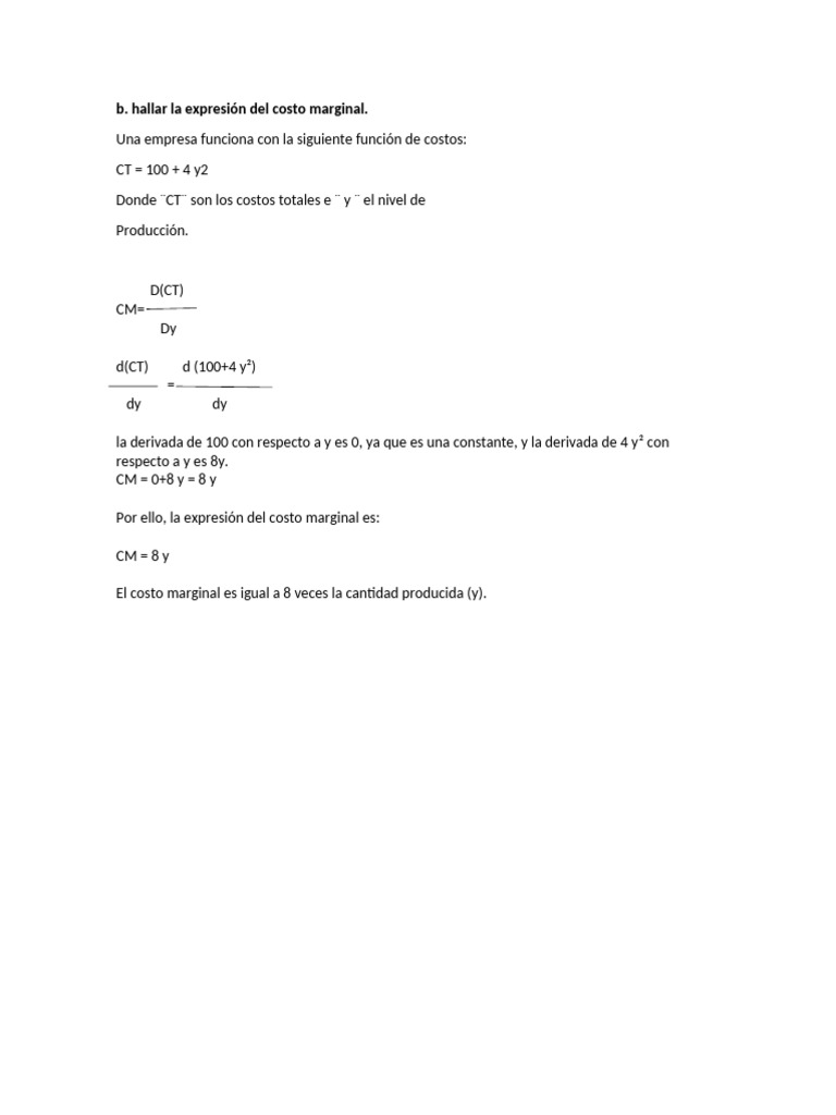 Costo Marginal | PDF