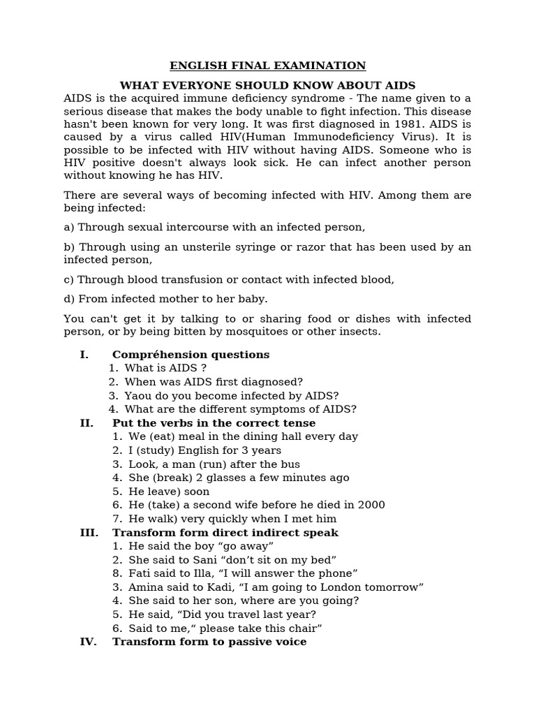 English Final Examin | PDF