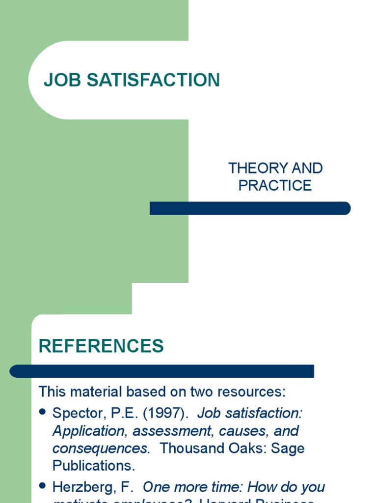 Job Satisfaction | Job Satisfaction | Industrial And Organizational ...