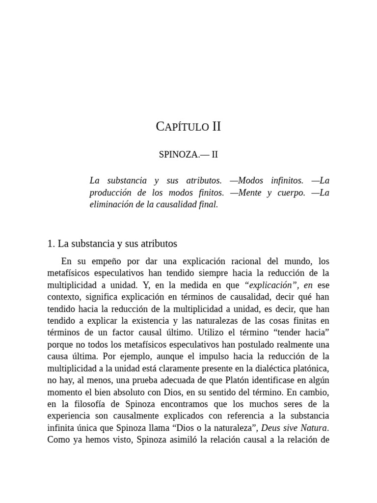 La substancia en la filosofía de Spinoza | PDF | Baruch Spinoza ...