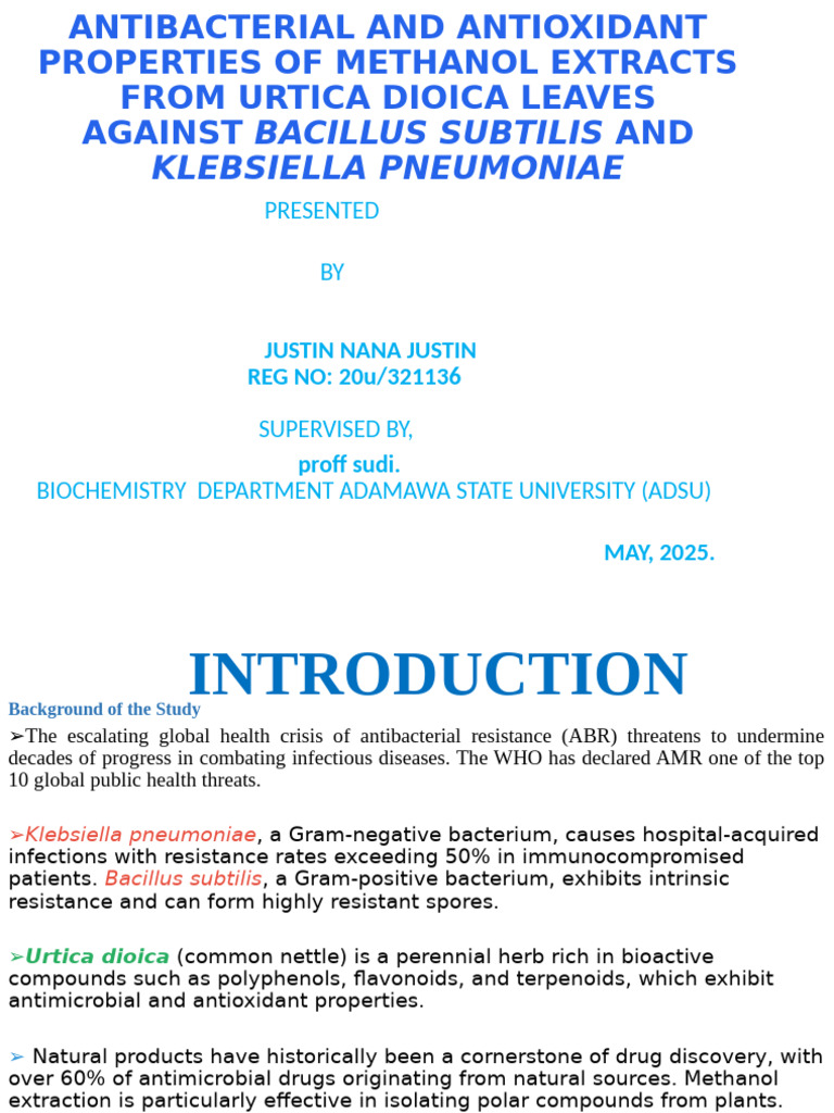 Godwin SLIDE | PDF | Antimicrobial Resistance | Hospital Acquired Infection