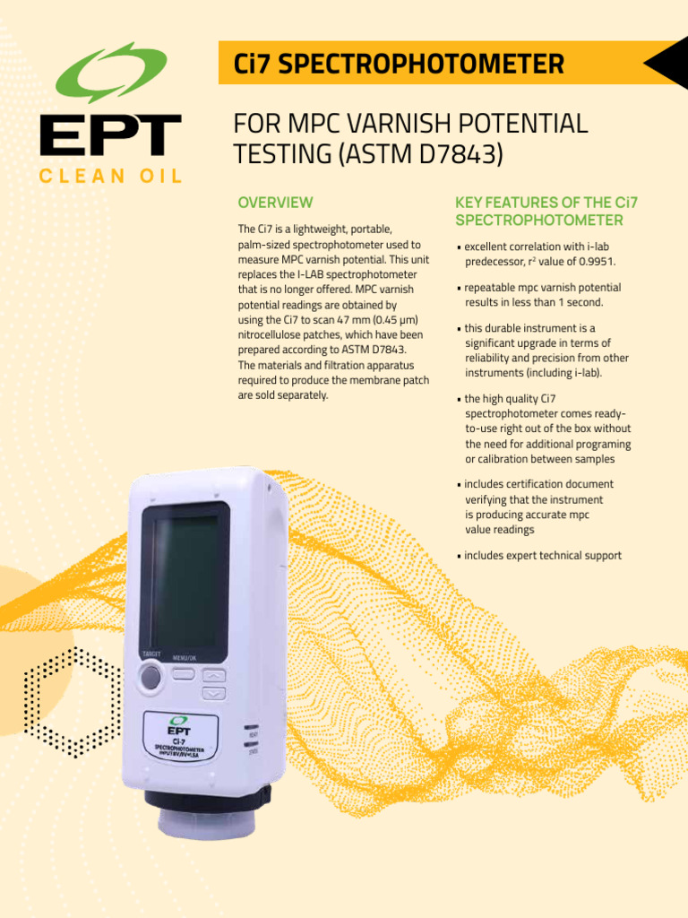 Ci7 Spectrophotometer for MPC Testing | PDF | Spectrophotometry ...