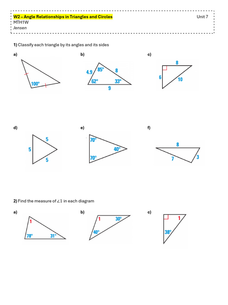 Angle Relationships in Triangles | PDF