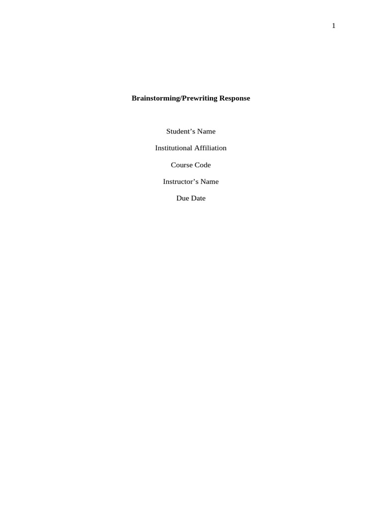 Brainstorming Response and Explanatory Draft | PDF | Literacy | Writing