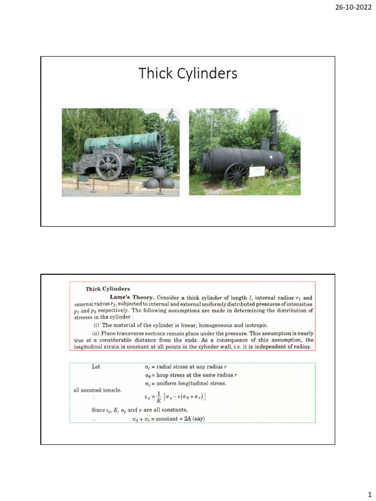 Stress Analysis of Compound Cylinders | PDF | Stress (Mechanics ...