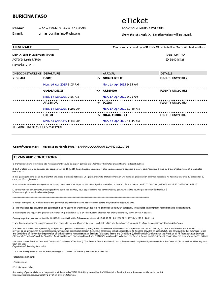 eTicket WFP17015781 | PDF