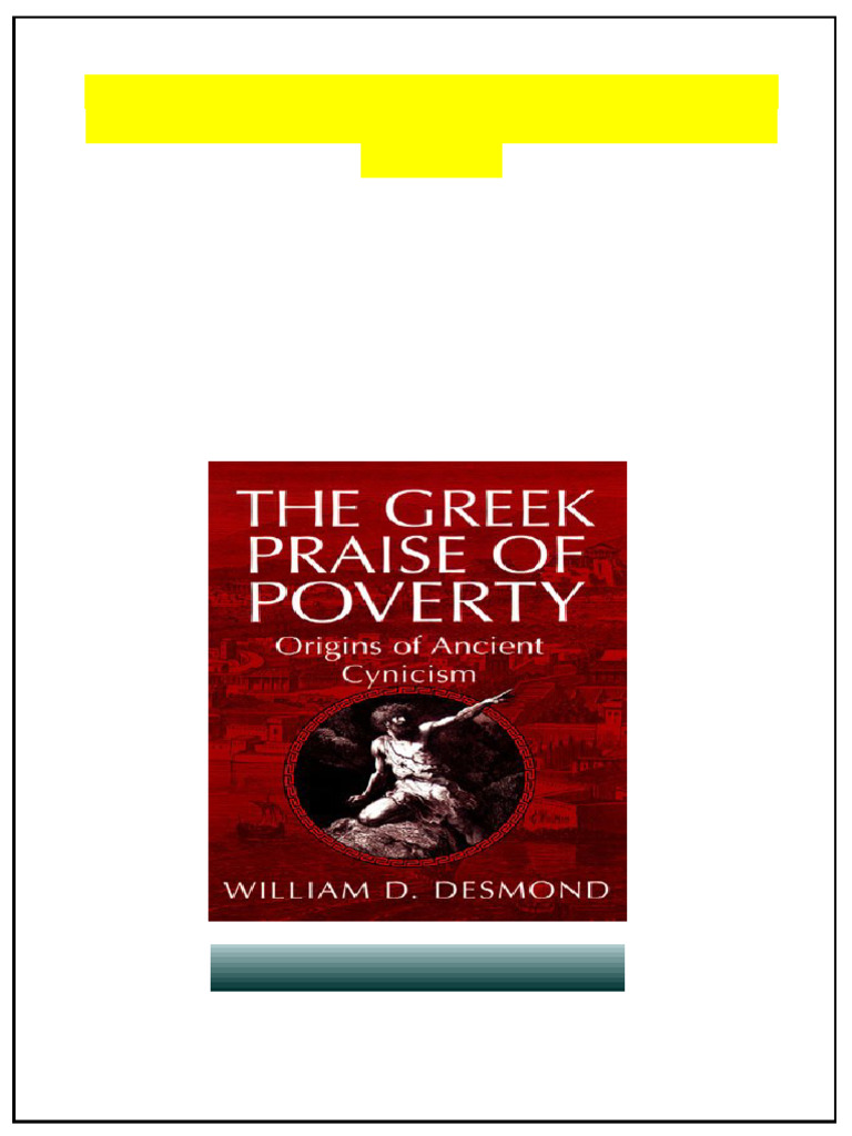 The Greek Praise of Poverty The Origins Of Ancient Cynicism 1st Edition ...