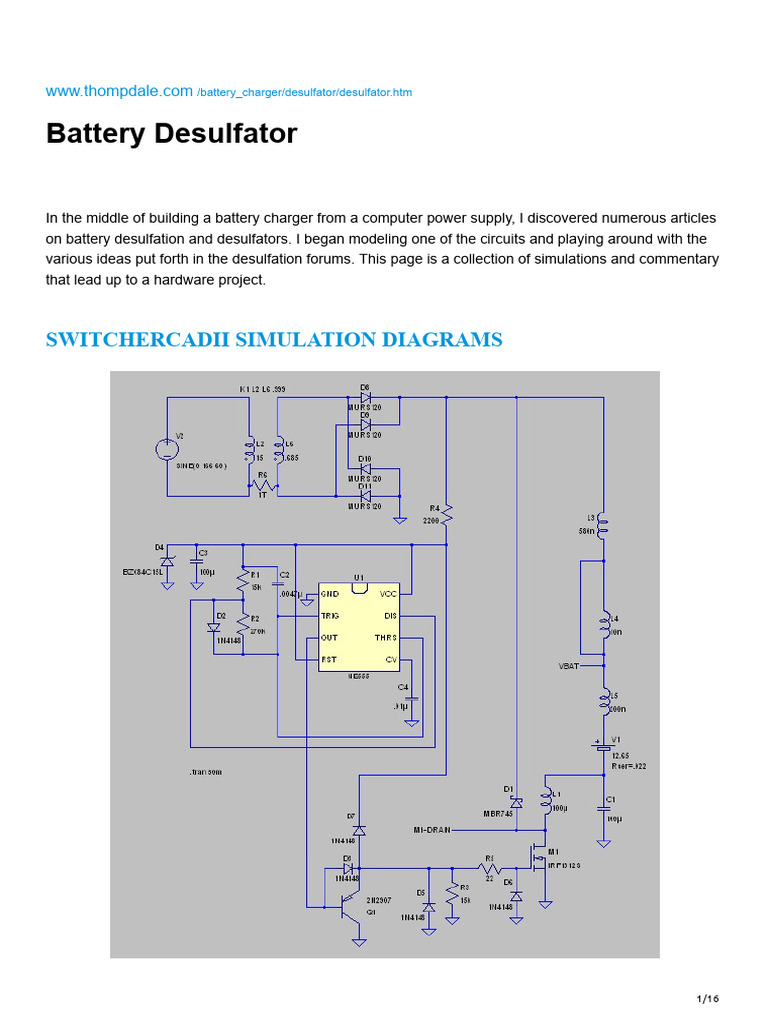 Battery Desulfator Circuit Design Guide | PDF | Battery Charger ...