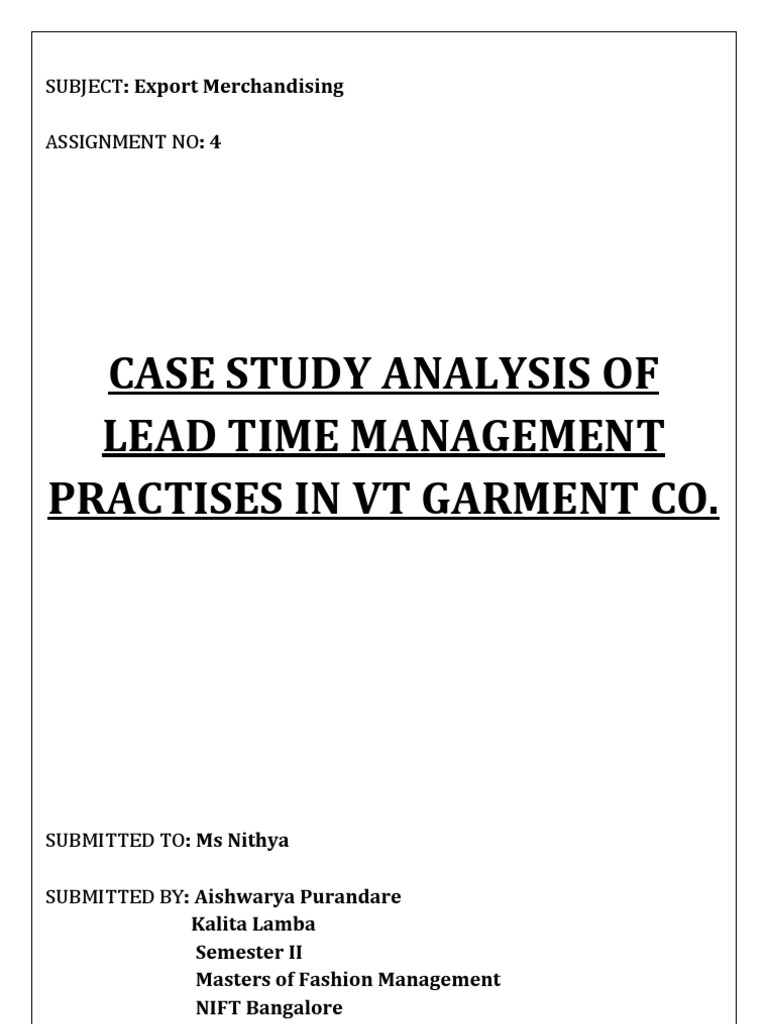 Case Study-Apparel Exports | PDF | Enterprise Resource Planning | Inventory