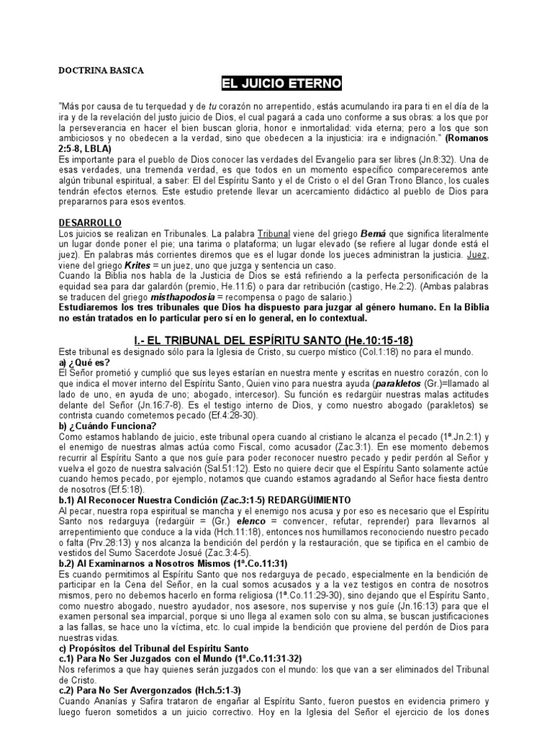 El Juicio Eterno | PDF | Pecado | Jesús