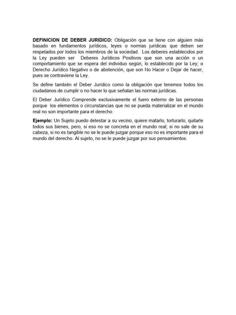Definicion de Deber Juridico | PDF