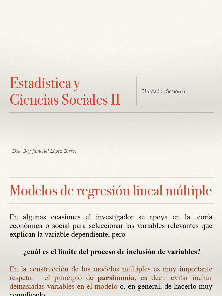 Modelos de Regresión Lineal Múltiple | PDF | Mínimos cuadrados ordinarios | Regresión lineal