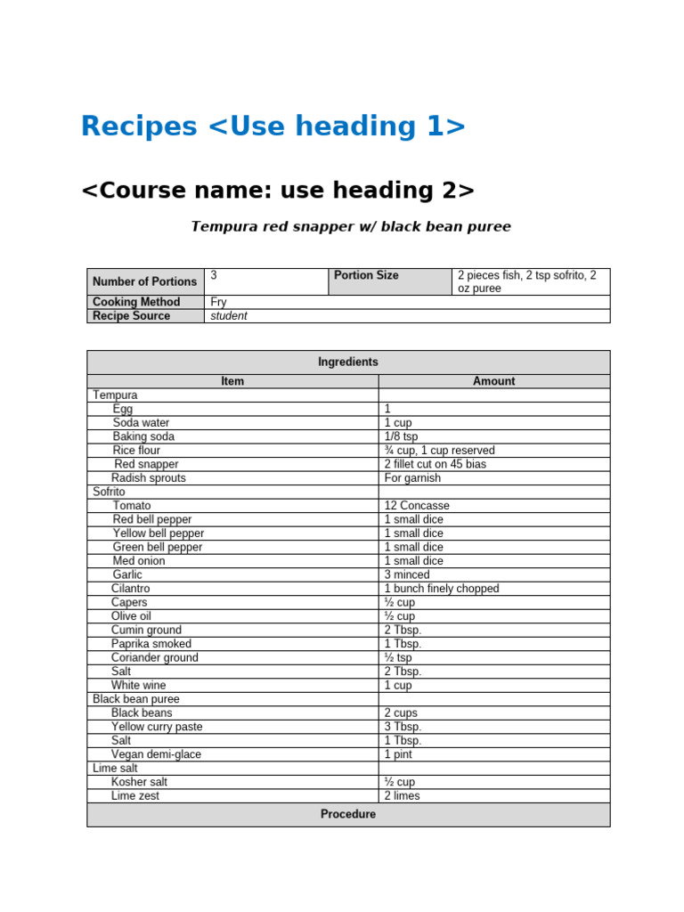 Tempura Red Snapper Recipe | PDF | Foods | Cuisine