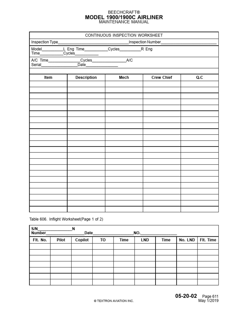 Maintainance Manual 1900c-66 | PDF