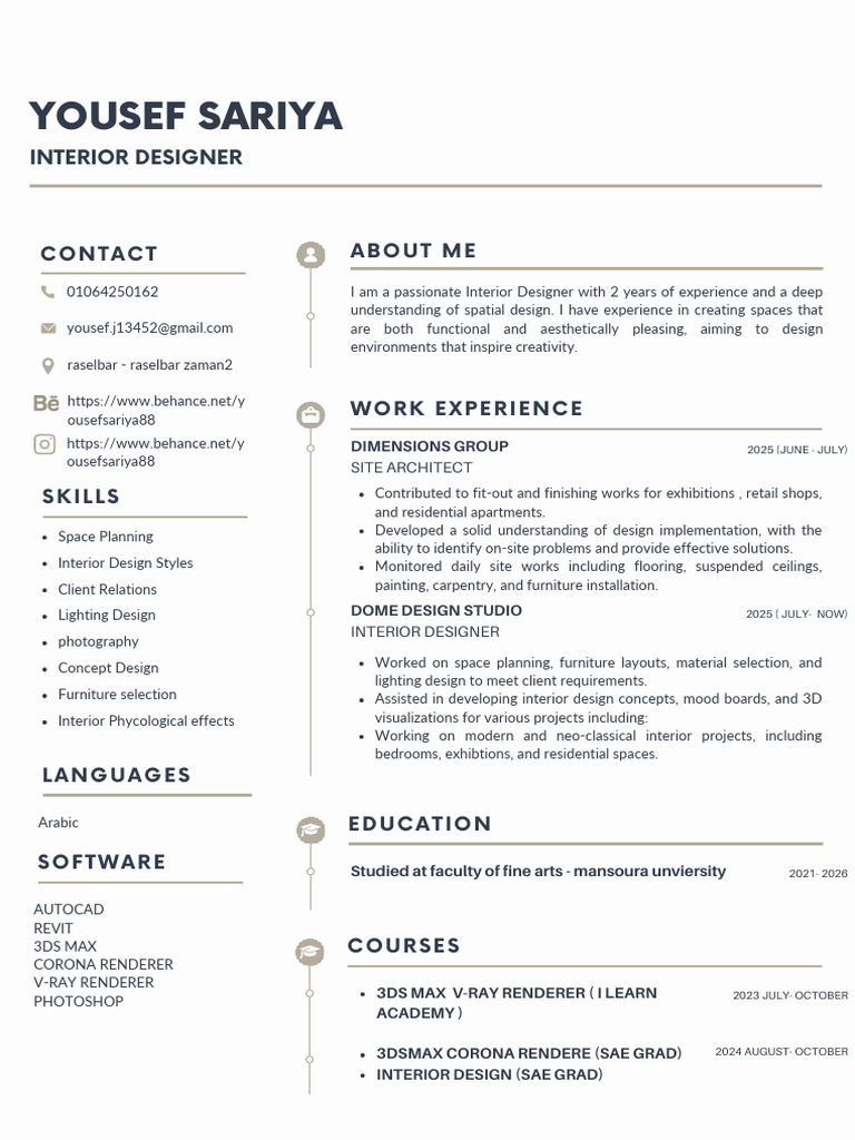 Blue and Gray Simple Professional CV Resume | PDF | Interior Design ...