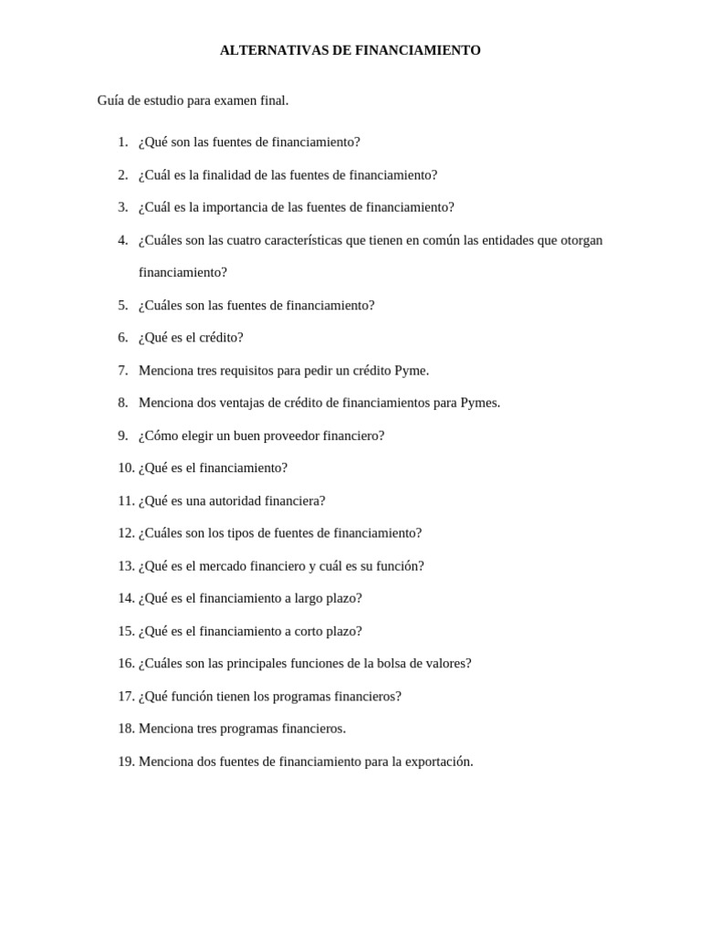 Guía de Estudio para Examen Final | PDF