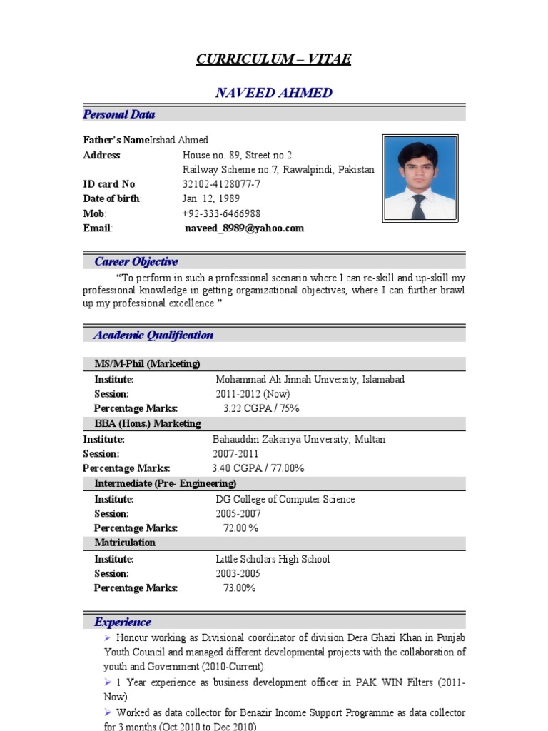 Naveed CV | PDF | Business