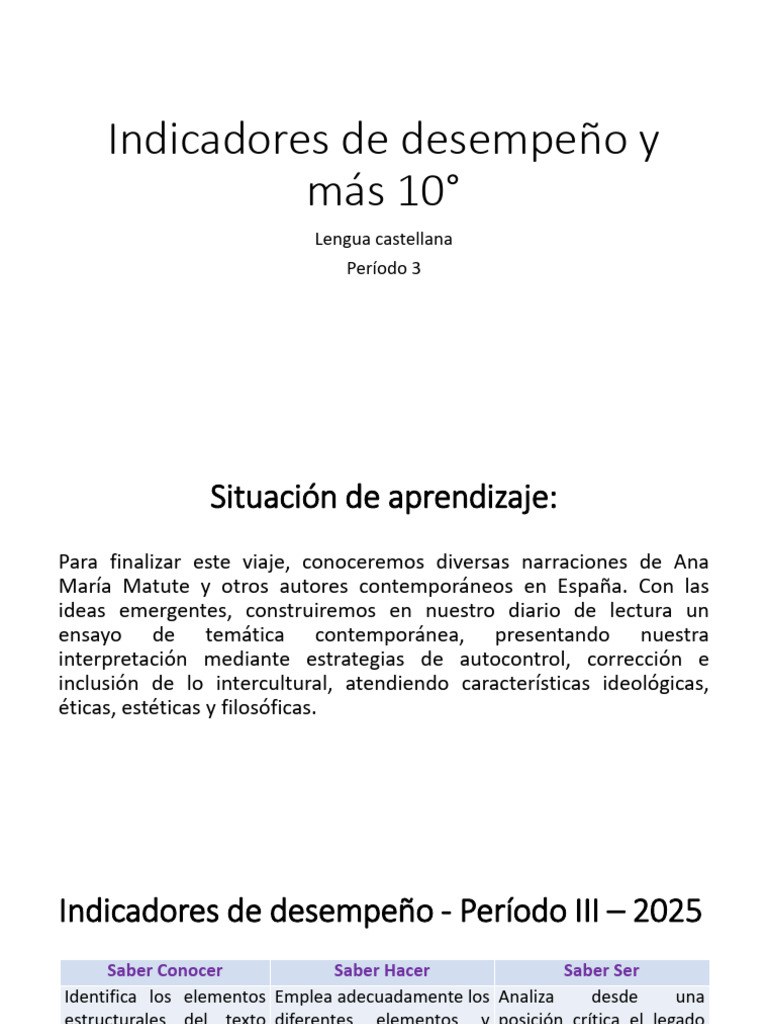 Indicadores de Desempe-O y M-S 10 - p3 | PDF | Ensayos | Comprensión lectora