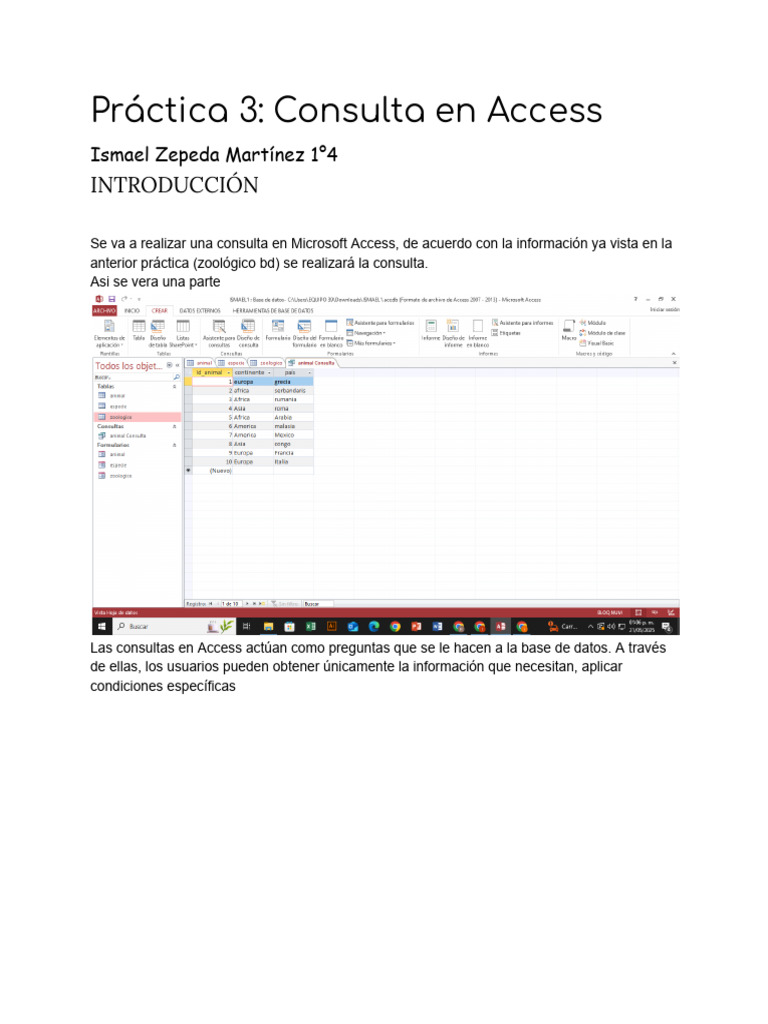 Consulta en Microsoft Access: Guía Práctica | PDF | Datos | Información